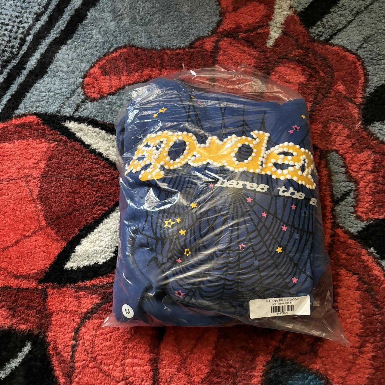 Sp5der Blue TC hoodie Size Medium Brand New ⚠️DM... - Depop