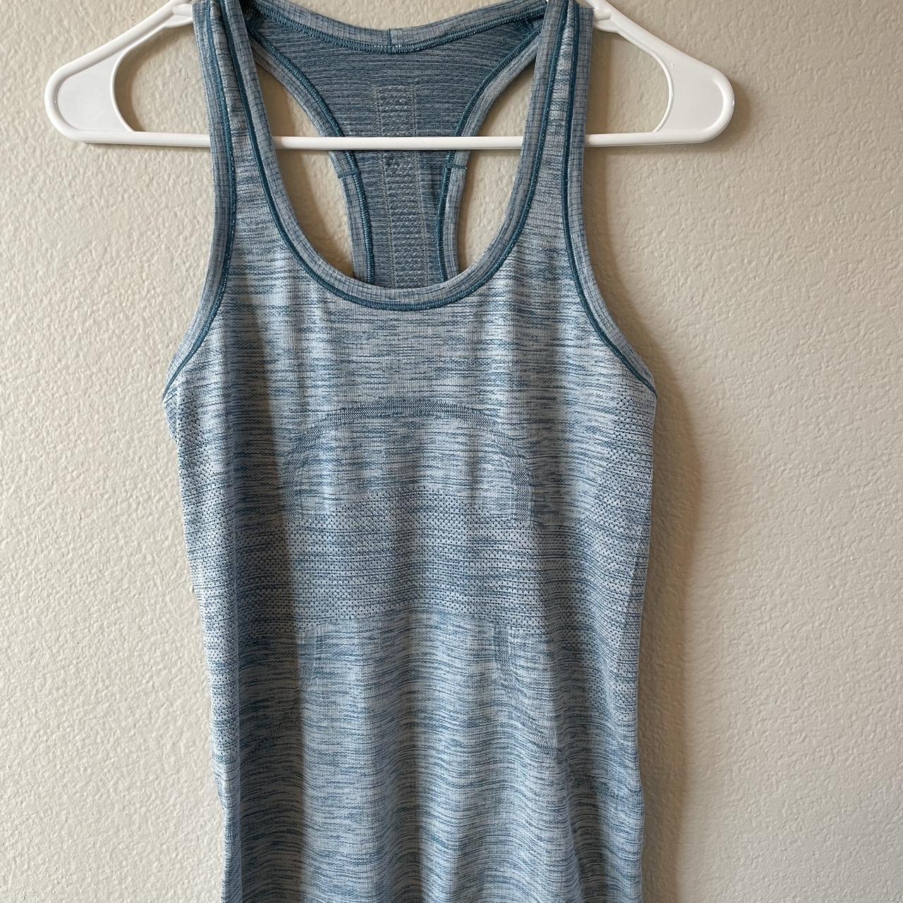 lululemon blue racer back tank / size 6 very good... - Depop