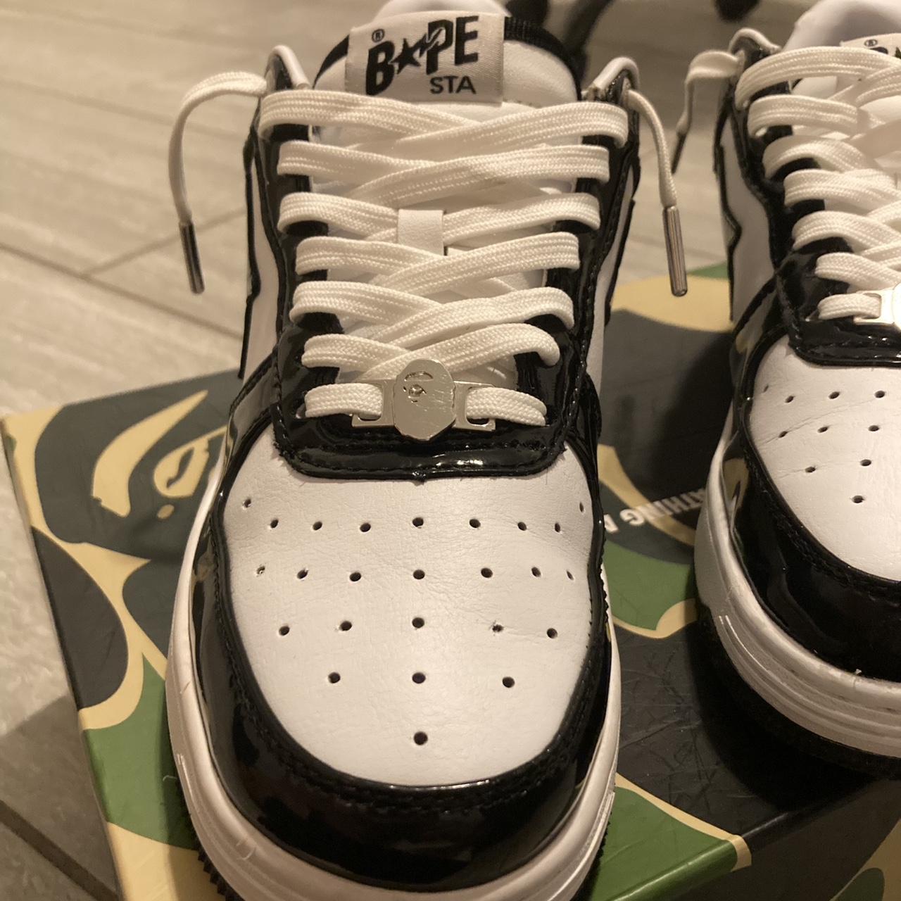 Black and white Bapesta’s with box #BAPE #skater... | Depop