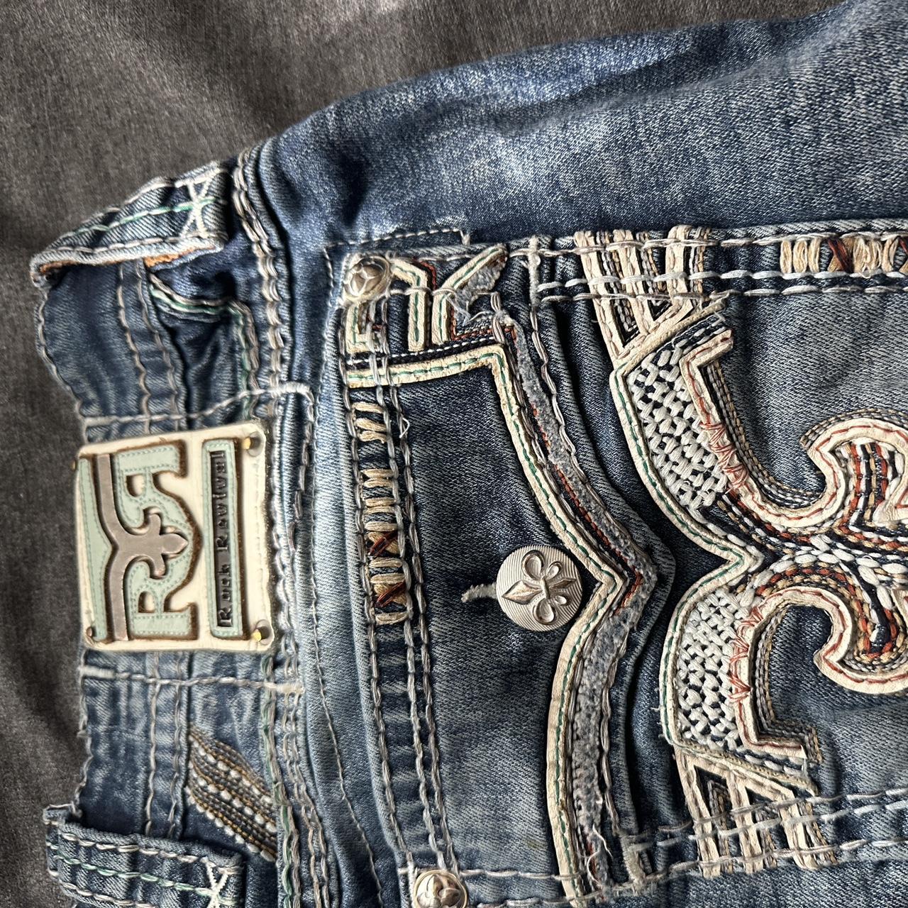 Vintage wash Baggy Mens Rock Revival jeans... | Depop