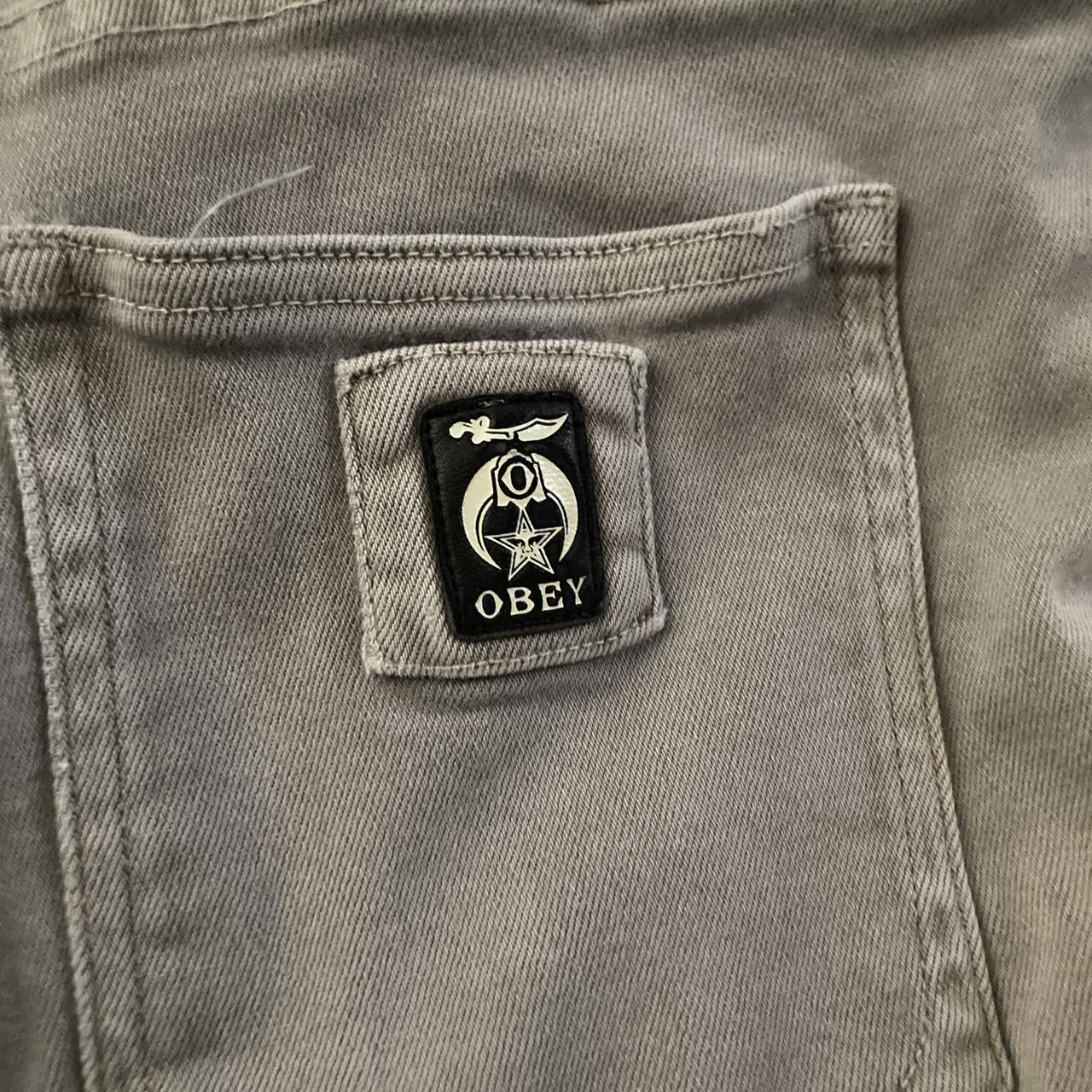 Obey Men's Grey Trousers | Depop