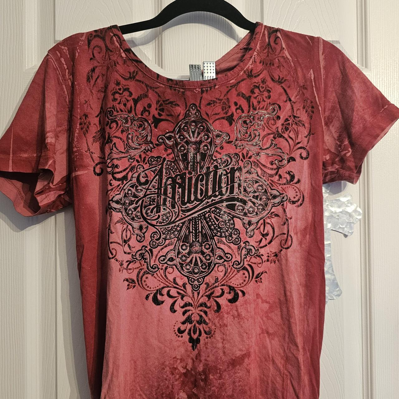 Original Affliction Drawstring-back Tee size medium,... - Depop