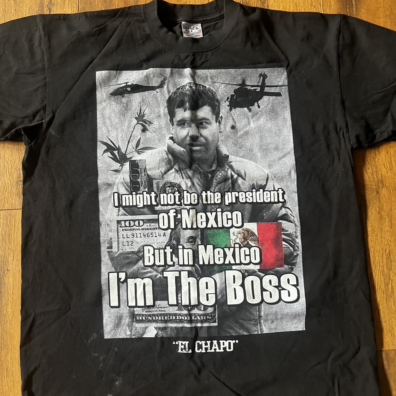 Y2K El chapo shirt. 2x 24x31. Stains on front - Depop