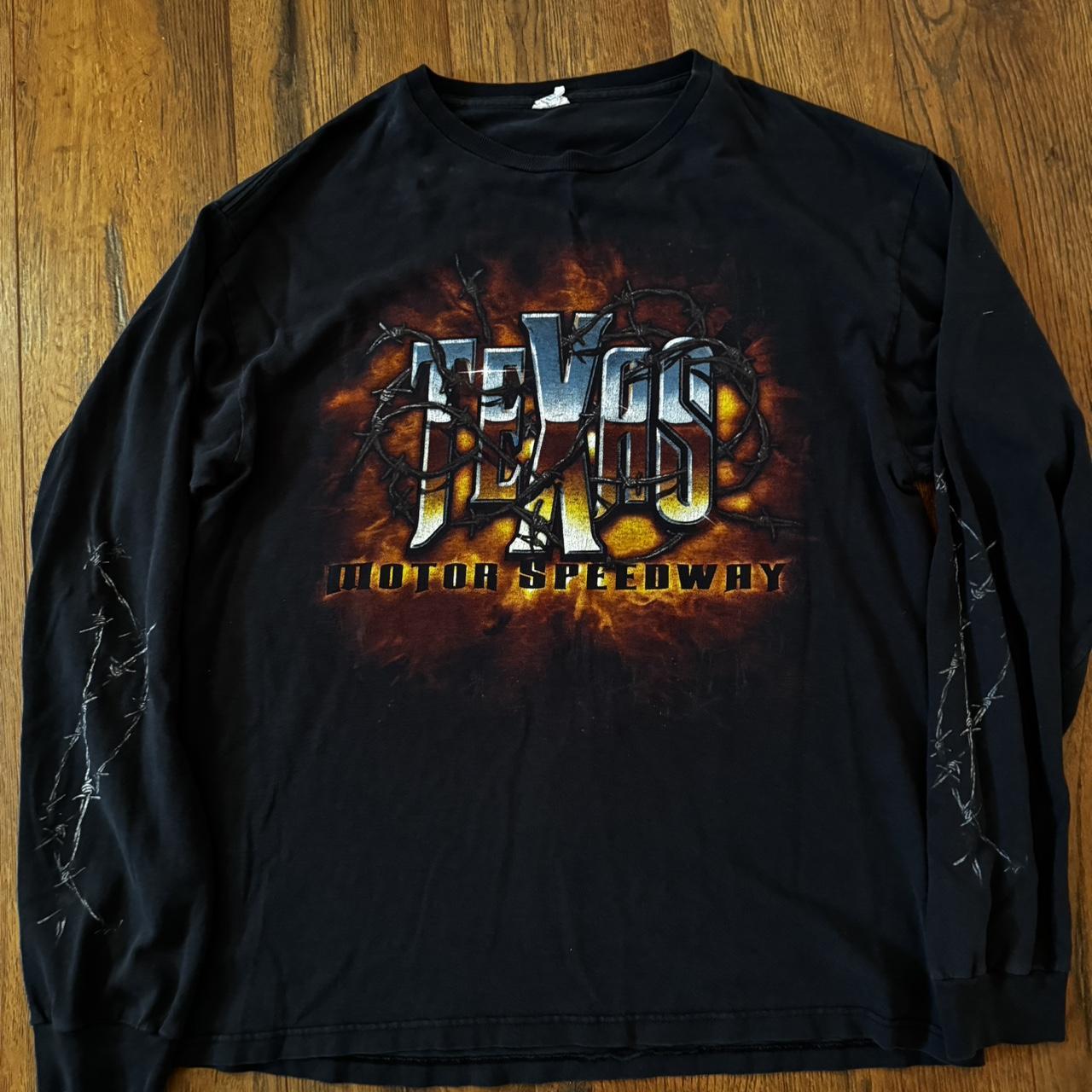 Y2K racing Texas motor speed way racing T shirt... - Depop