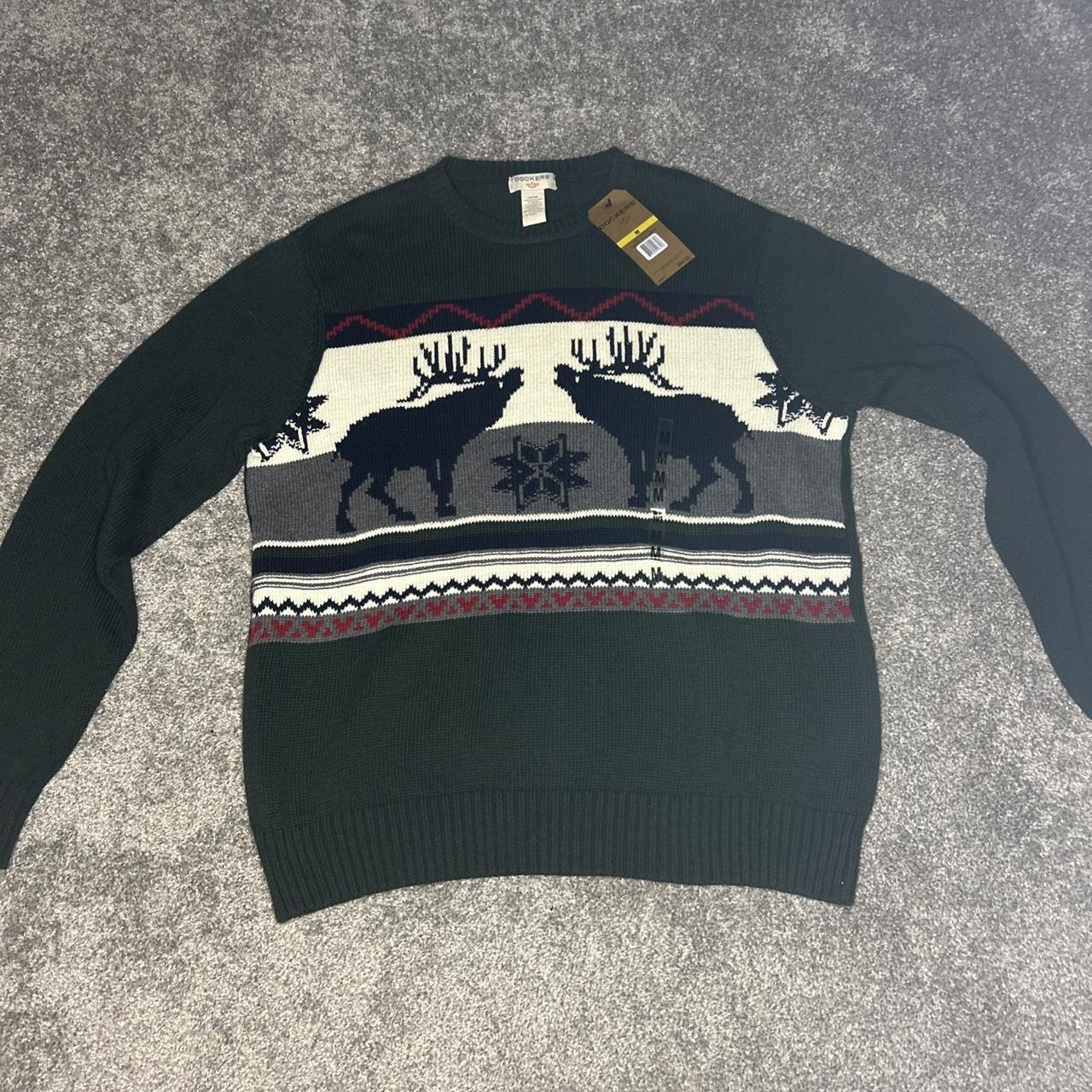 Green, blue & grey moose dockers sweater NEW WITH... | Depop