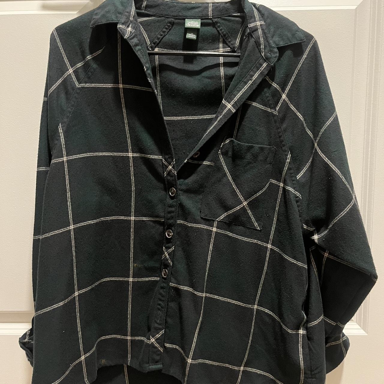 Women's Flannel Forrest Green/ Navy blue Wild Fable... - Depop