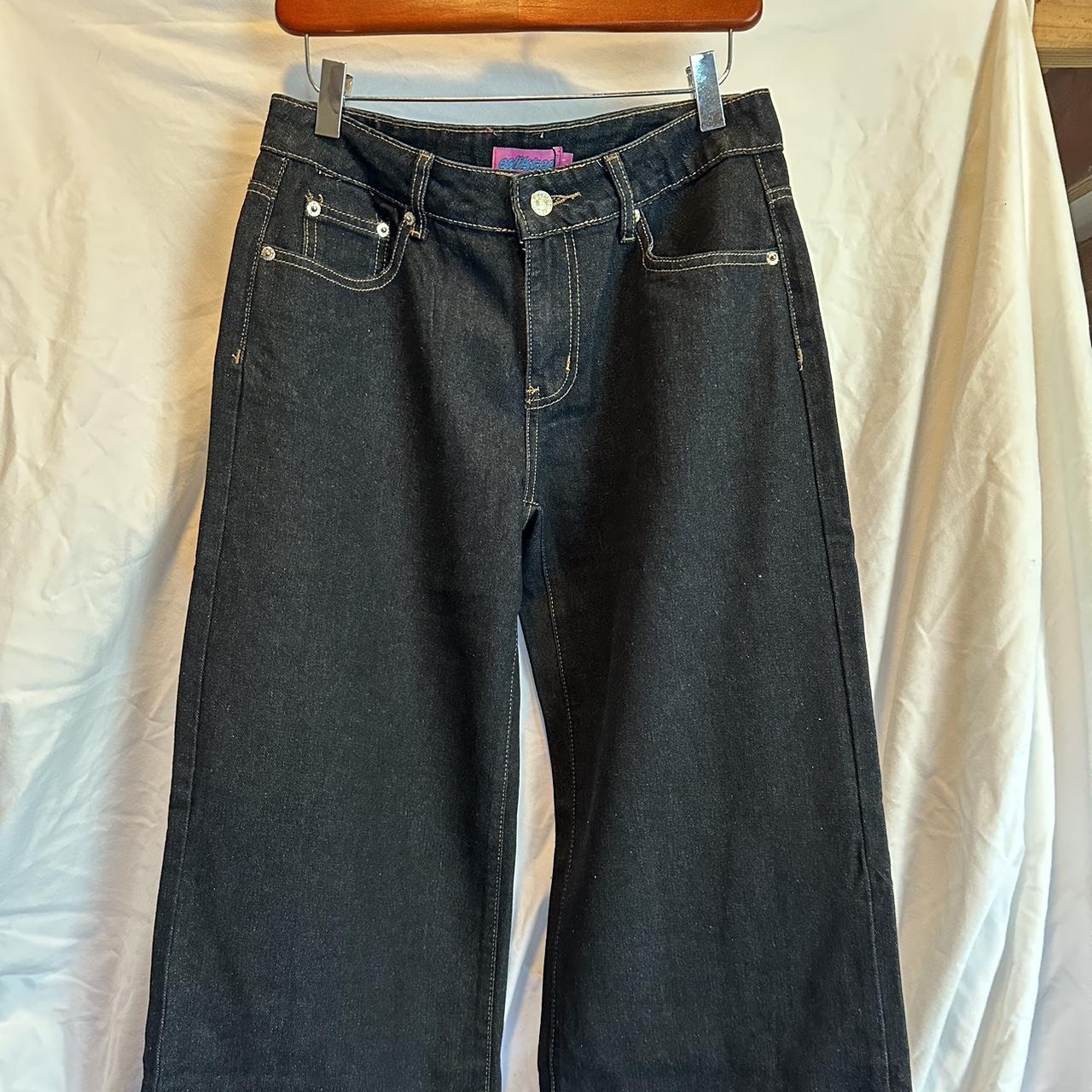Edikted dark wash flare jeans. Very soft and... - Depop