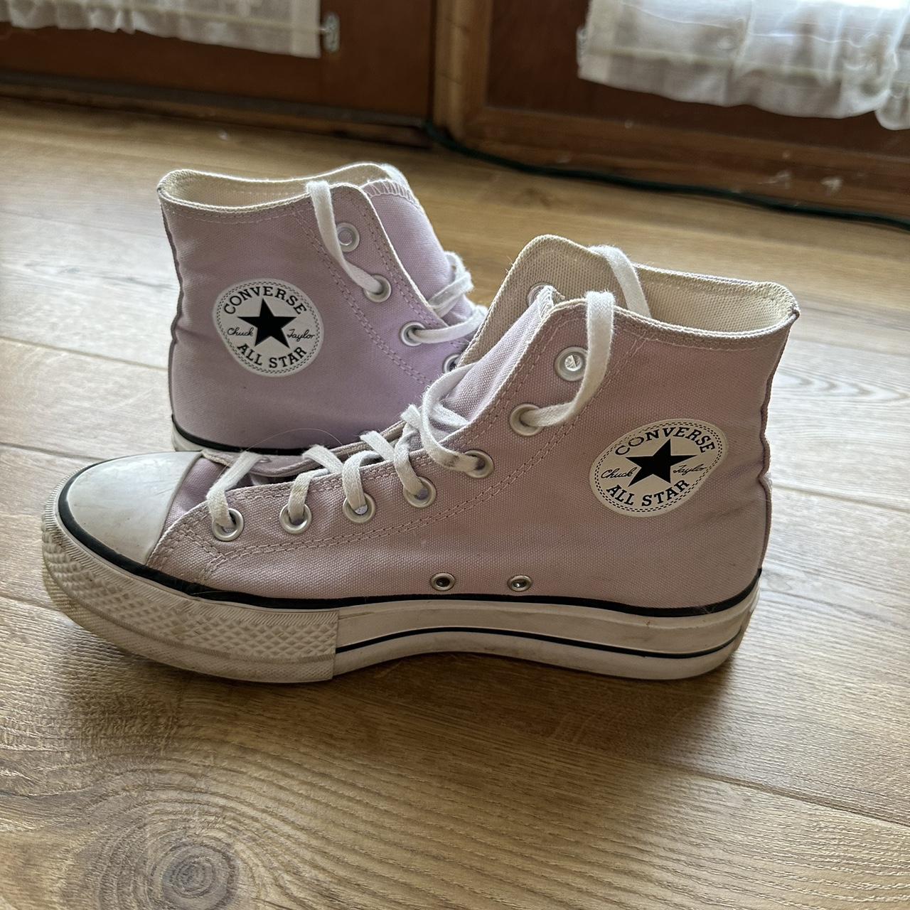 Light Purple High Top Platform Converse Size 8 - Depop