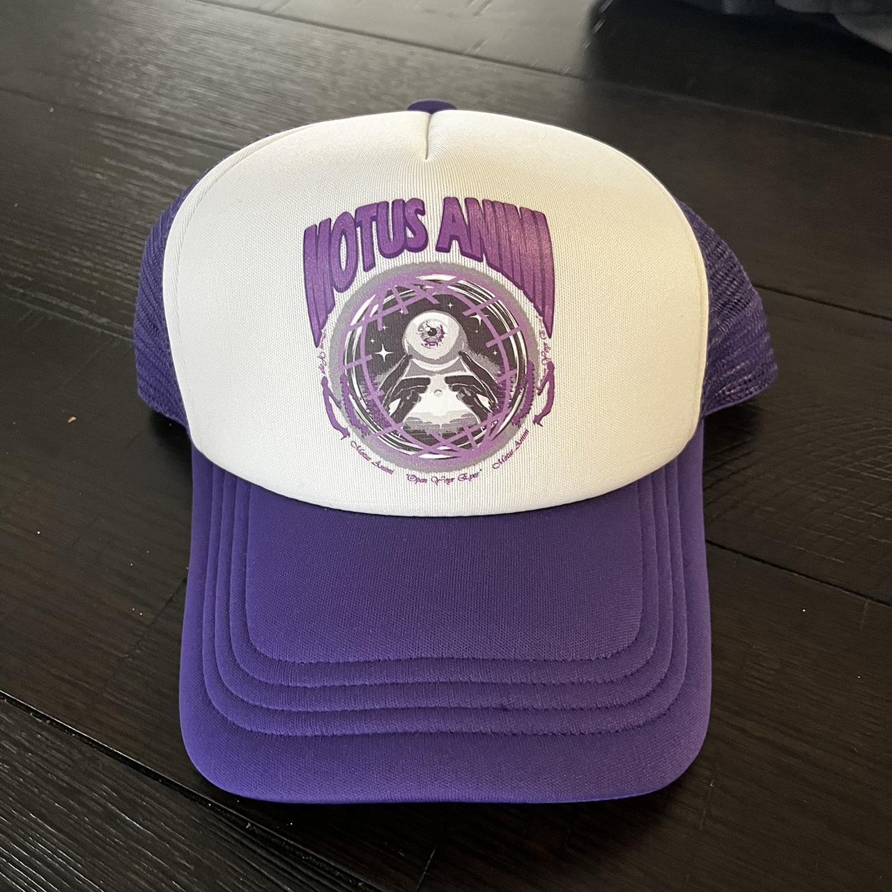 Men's White and Purple Hat | Depop