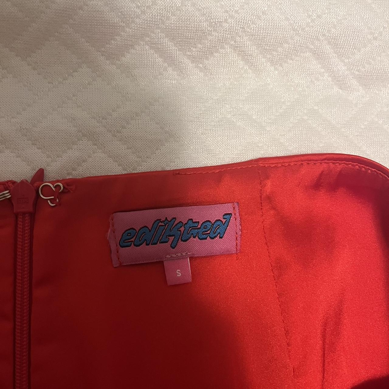 Edikted Red Satin mini skirt -bought online never... - Depop