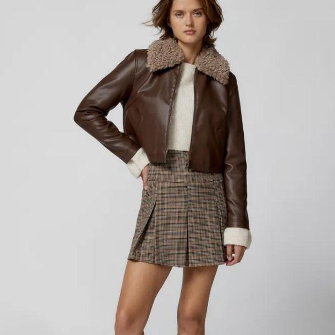 NWT Urban Outfitters Leather Aviator Jacket🤎 - so... - Depop