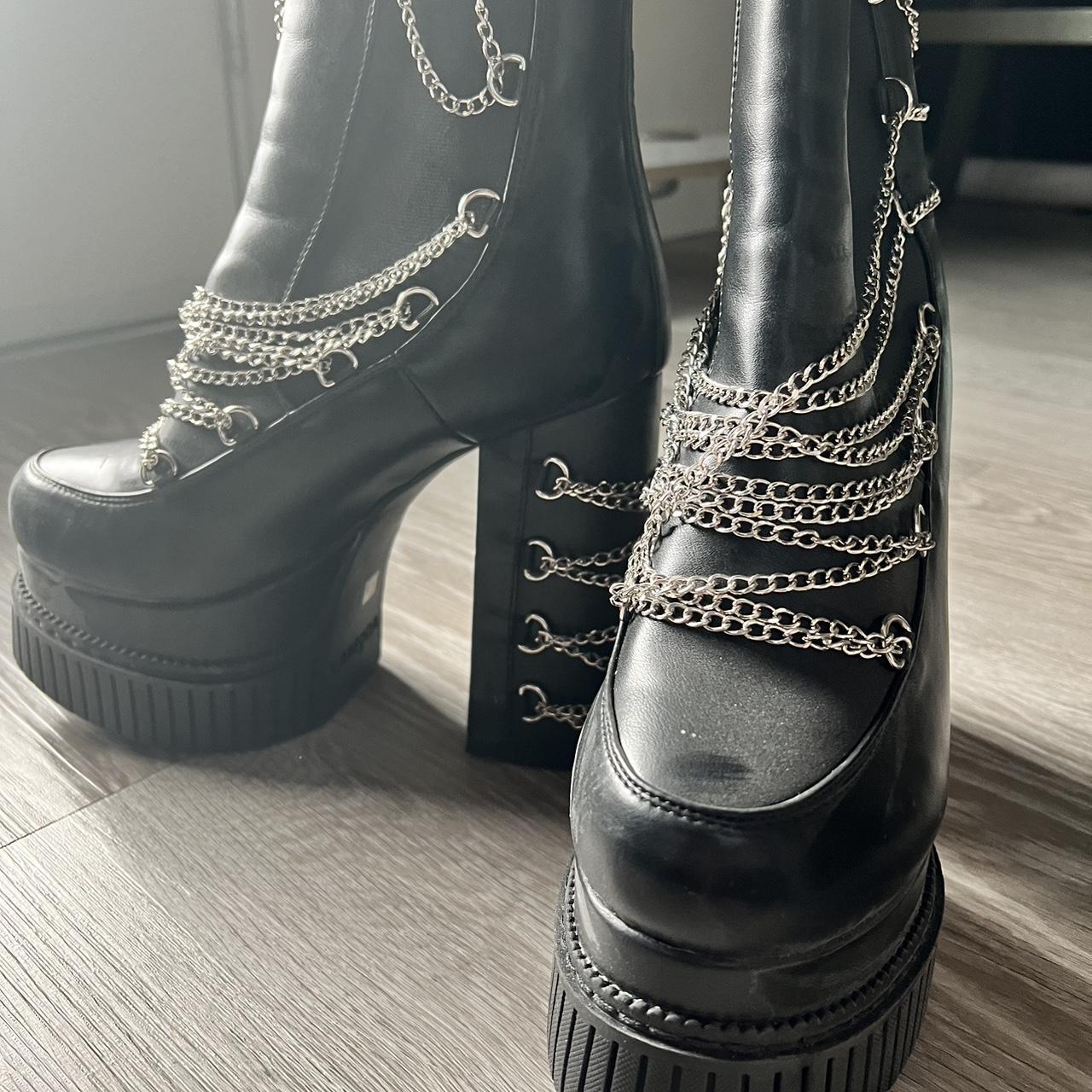Dolls Kill Women's Black Boots | Depop