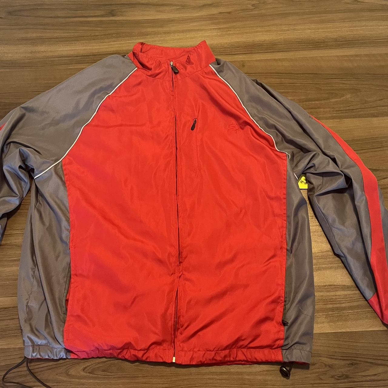Starter Men's Red and Grey Jacket | Depop