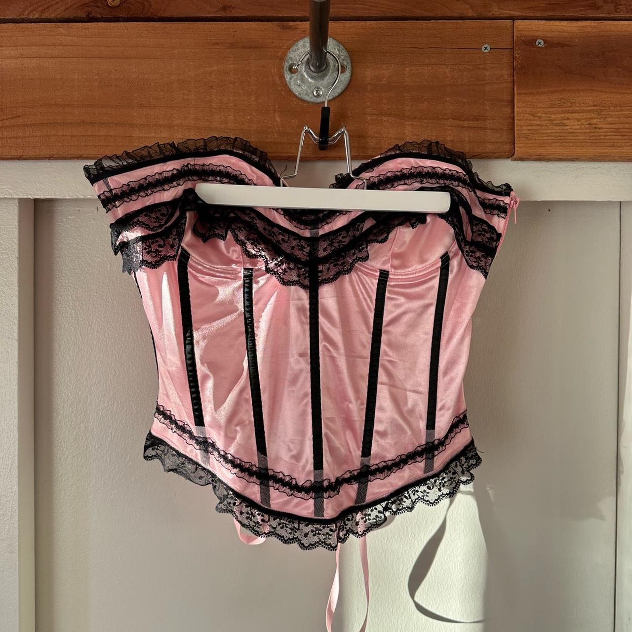 Sugar Thrillz Corset Pastel Pink With Black Lining And Depop