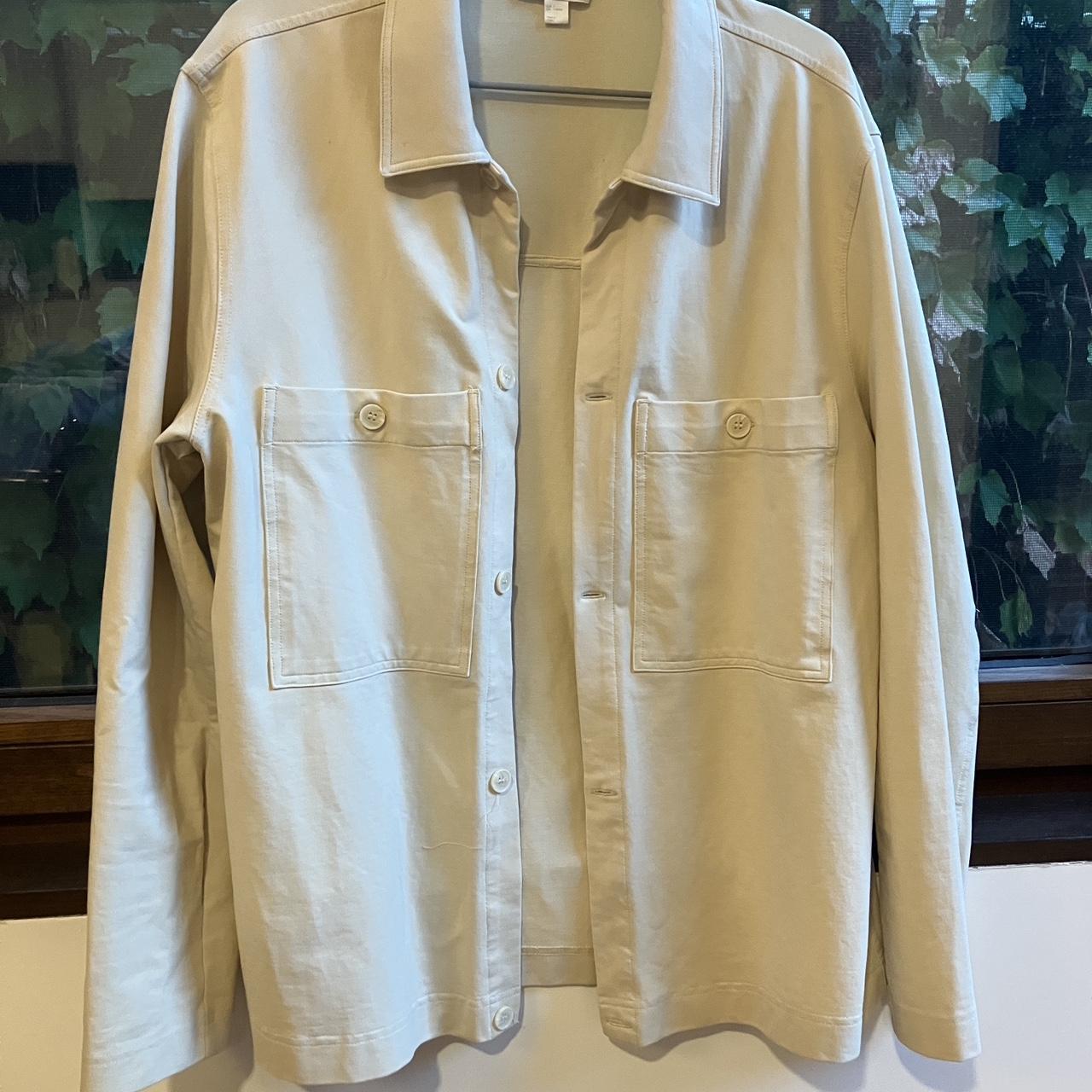 Cos Cream/White Jacket Size S Thin cotton jacket | Depop