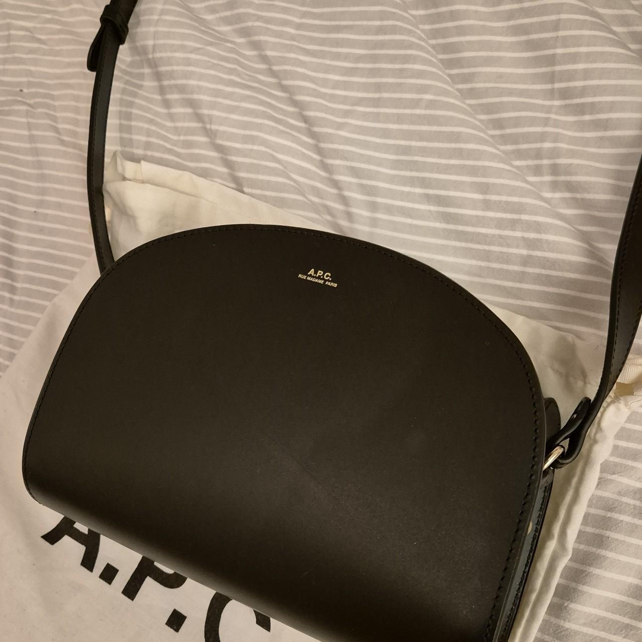 A.P.C Semi Lune Bag Black, Smooth Calfskin leather... - Depop