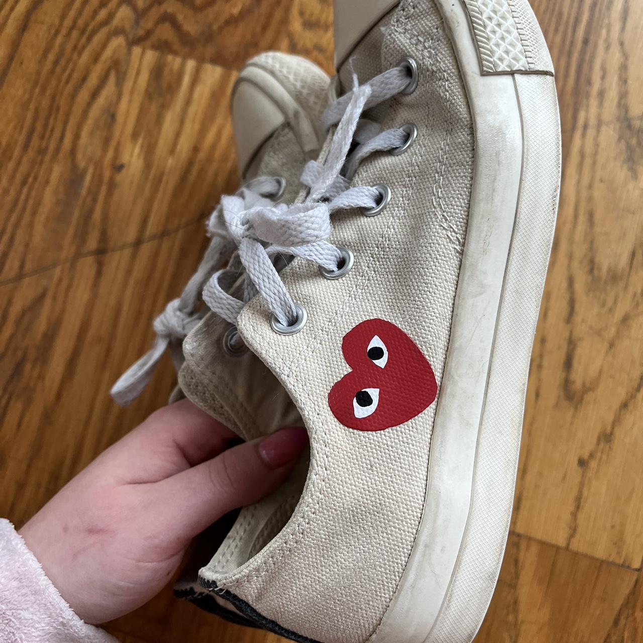 Cream CDG shoes! Minor flaws including dirt/scuff... - Depop