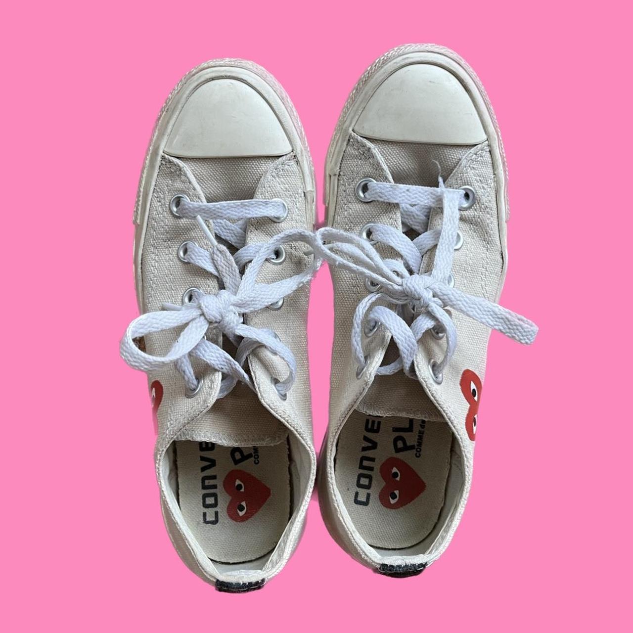 Cream CDG shoes! Minor flaws including dirt/scuff... - Depop