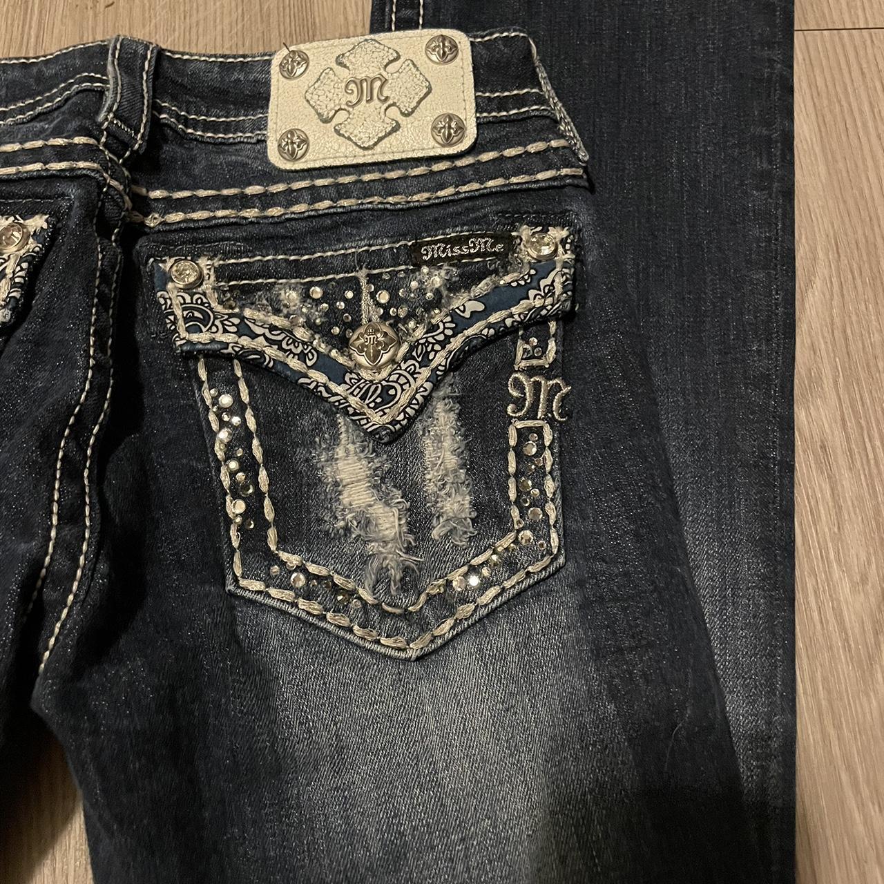 miss me low rise bootcut jeans size 25 - no... - Depop