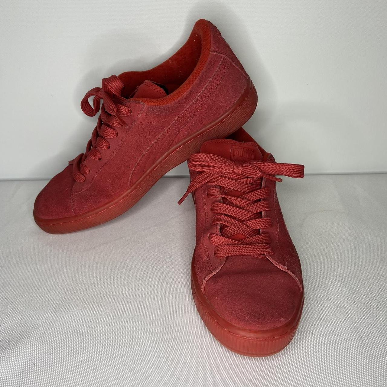 Completely red sneaker (body, laces, soles,... - Depop