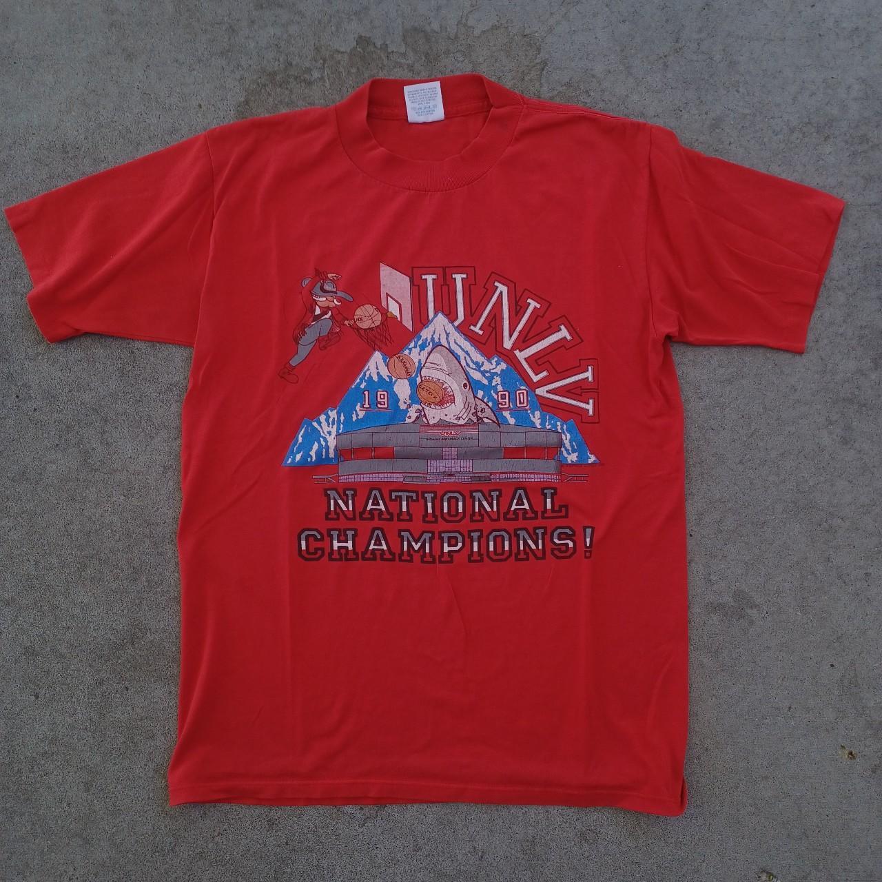 Vintage UNLV Red Basketball 1990 National Champions... - Depop