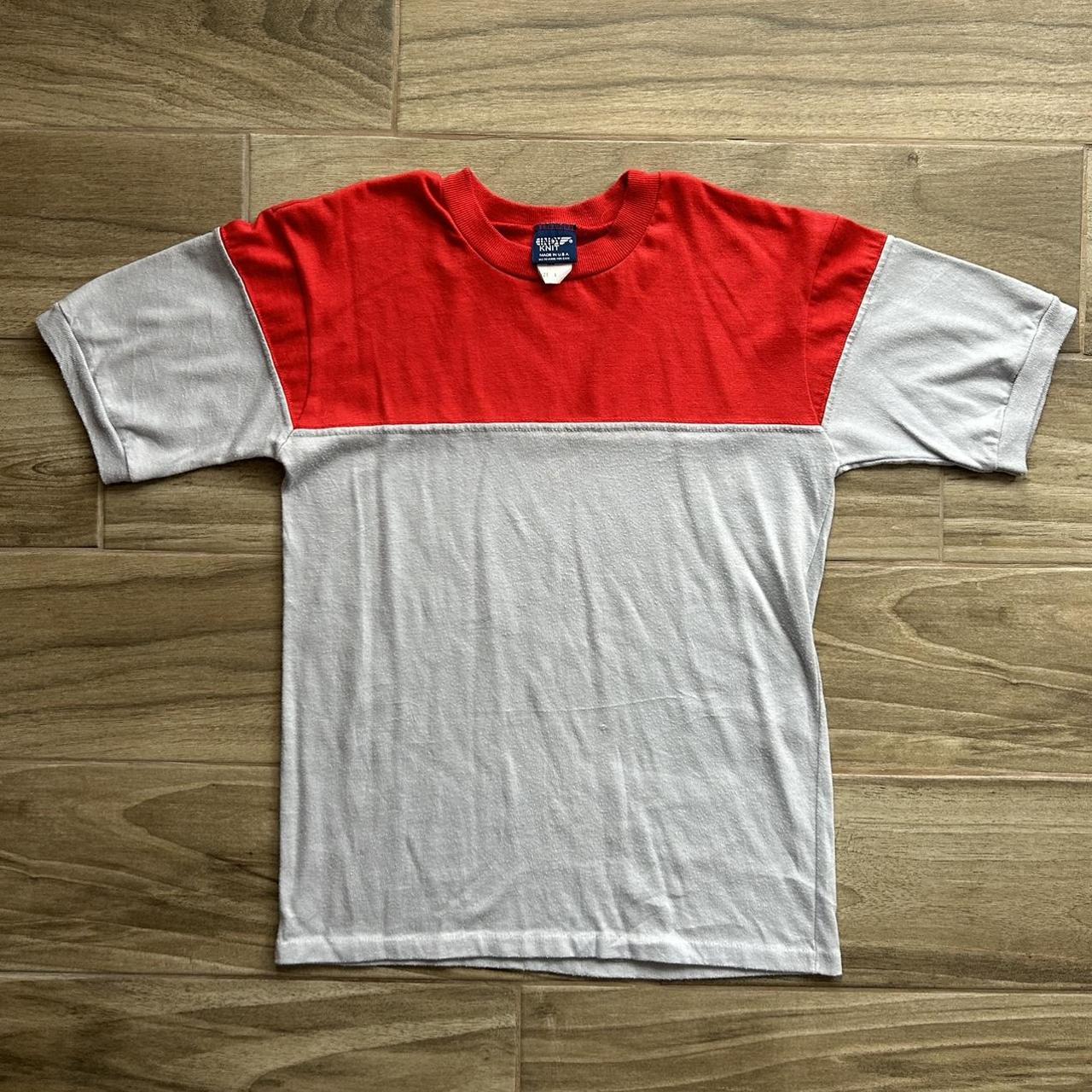 Red and Grey T-shirt | Depop