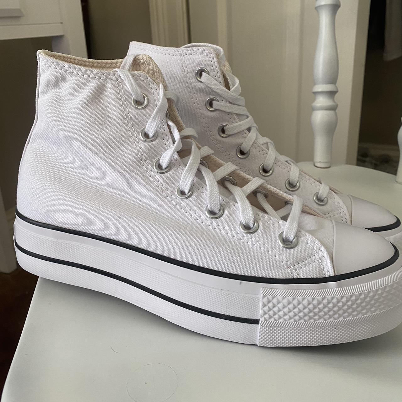 platform high top white converse brand new, never... - Depop