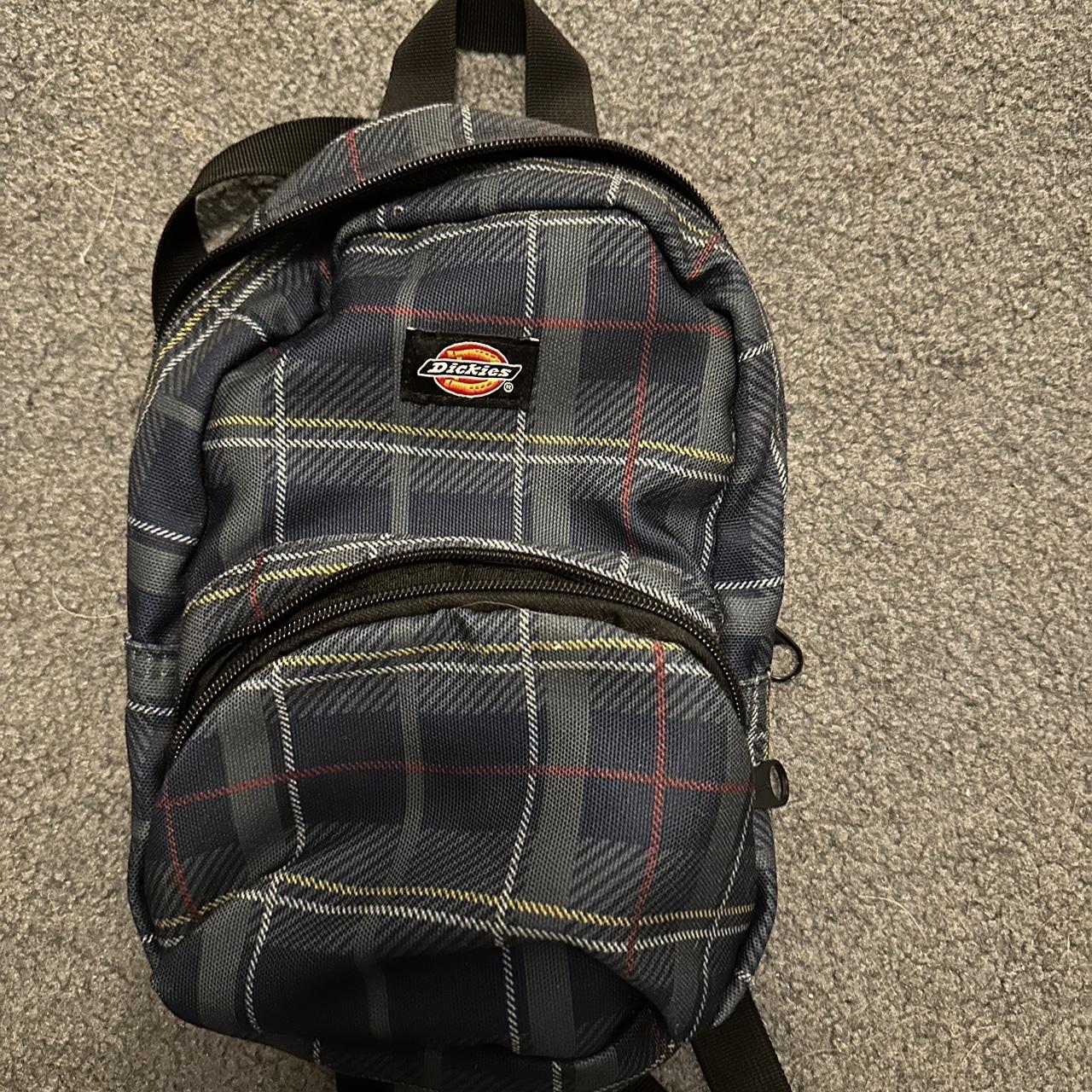 mini dickies backpack in green plaid #dickies... - Depop