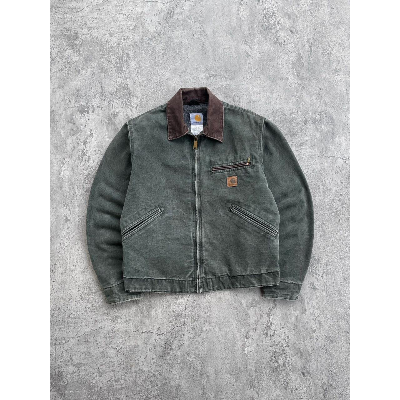 Vintage Carhartt Detroit Jacket J97 MOS 09' Faded... - Depop