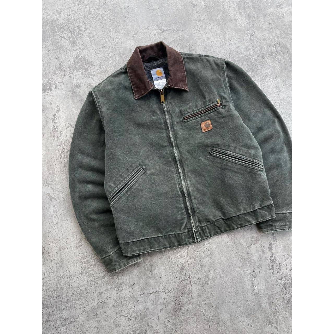 Vintage Carhartt Detroit Jacket J97 MOS 09' Faded... - Depop