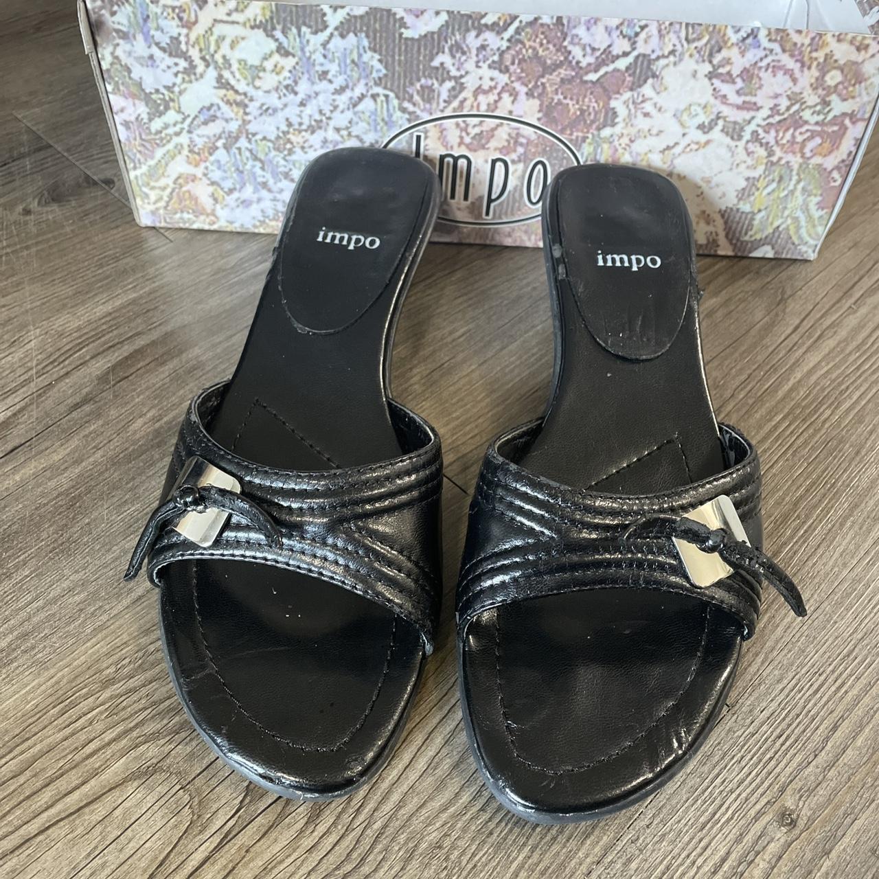 Impo SlipOn Sandal Heels 8 Medium Black Open... | Depop