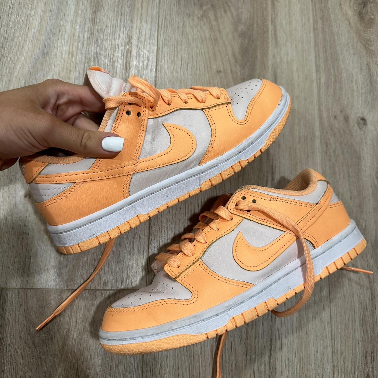 orange coral nike dunks - uk3.5 only worn a couple... - Depop
