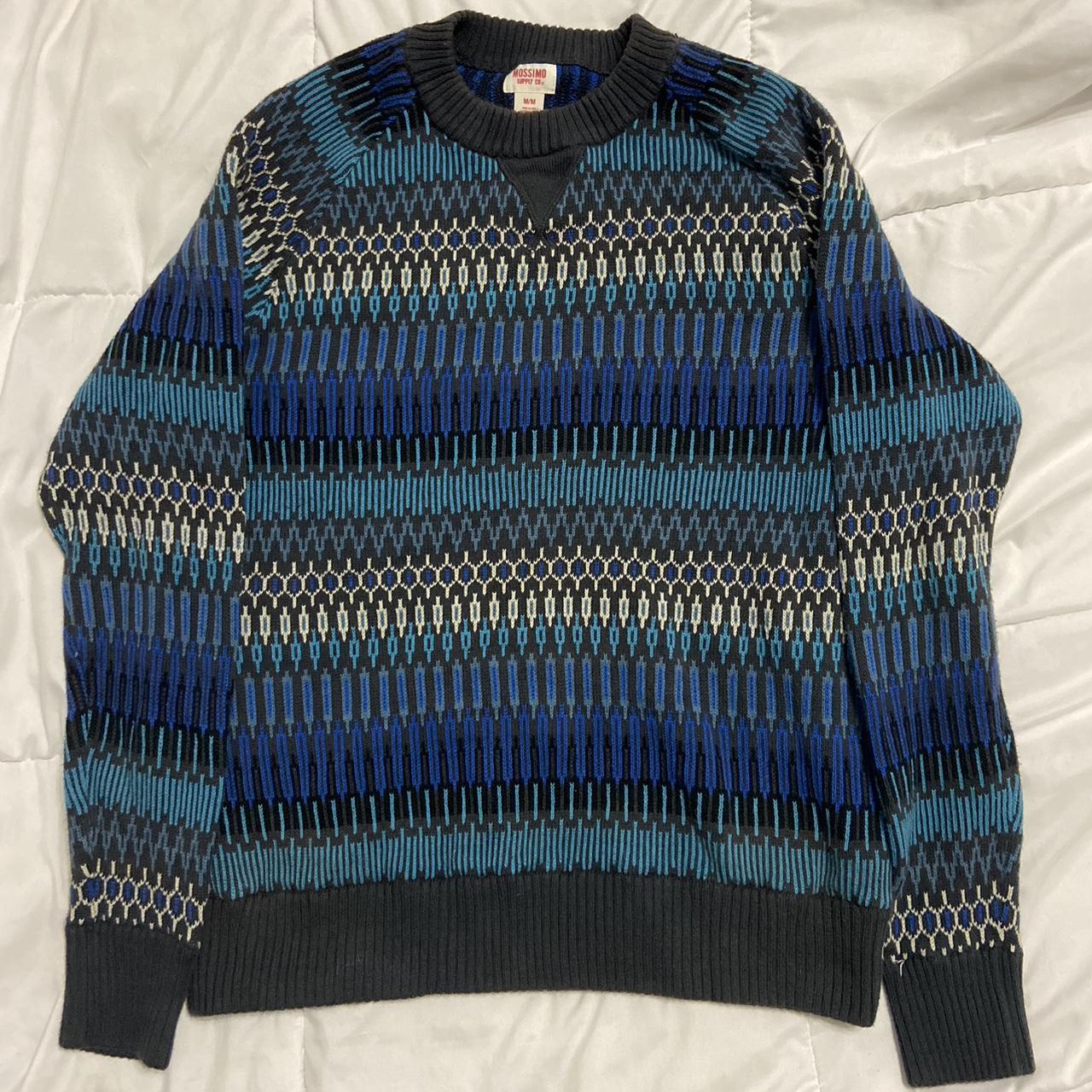 mossimo supply co. heavy sweater, blue &... - Depop