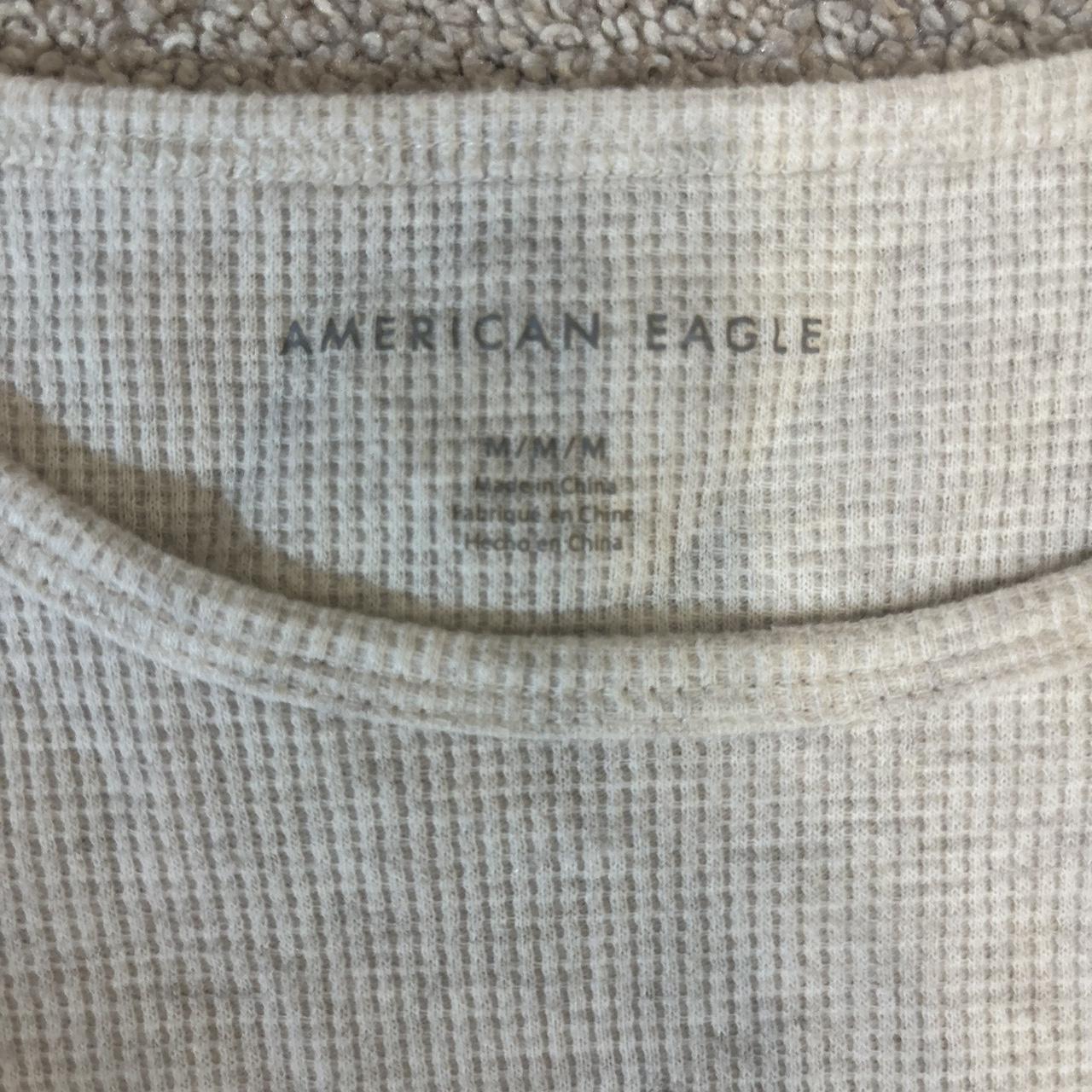 american eagle baby tee grey never worn out - Depop