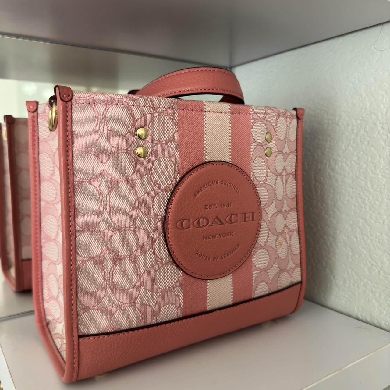 Coach Dempsey Pink Jacquard Tote #pinktotebag... | Depop