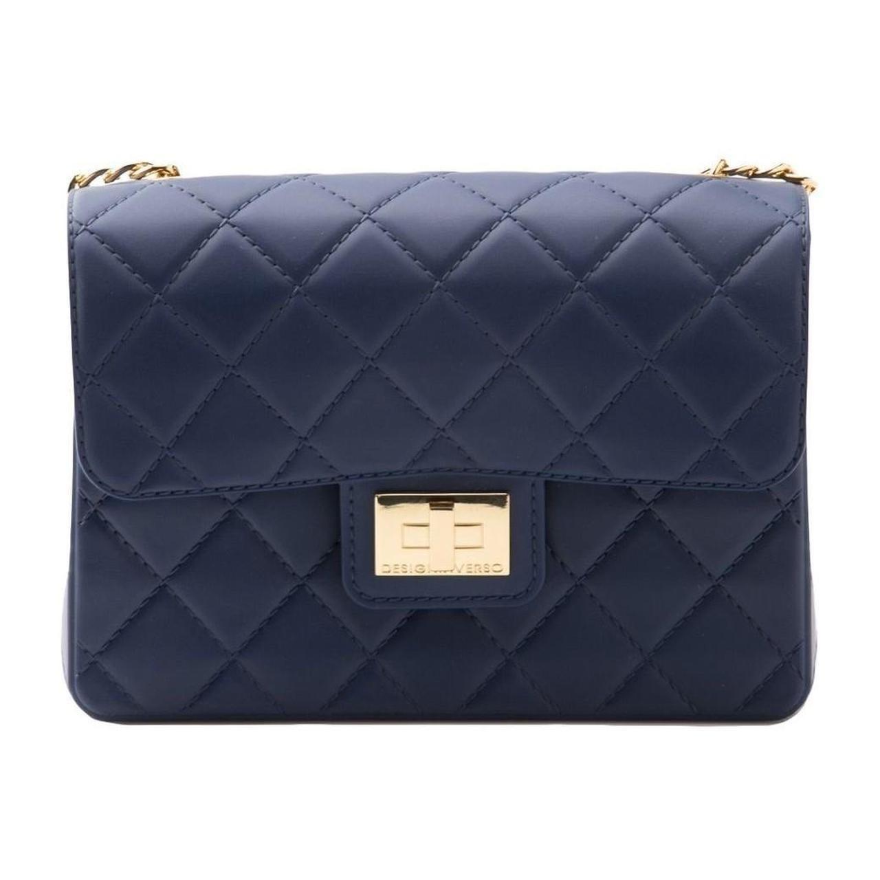 Designinverso PVC Milano Bag - Navy with Gold... - Depop