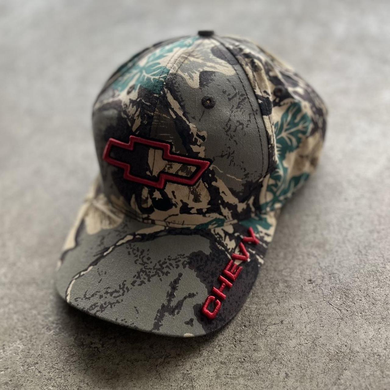 Vintage 90s camo Chevy trucker hat crazy fye dad... - Depop