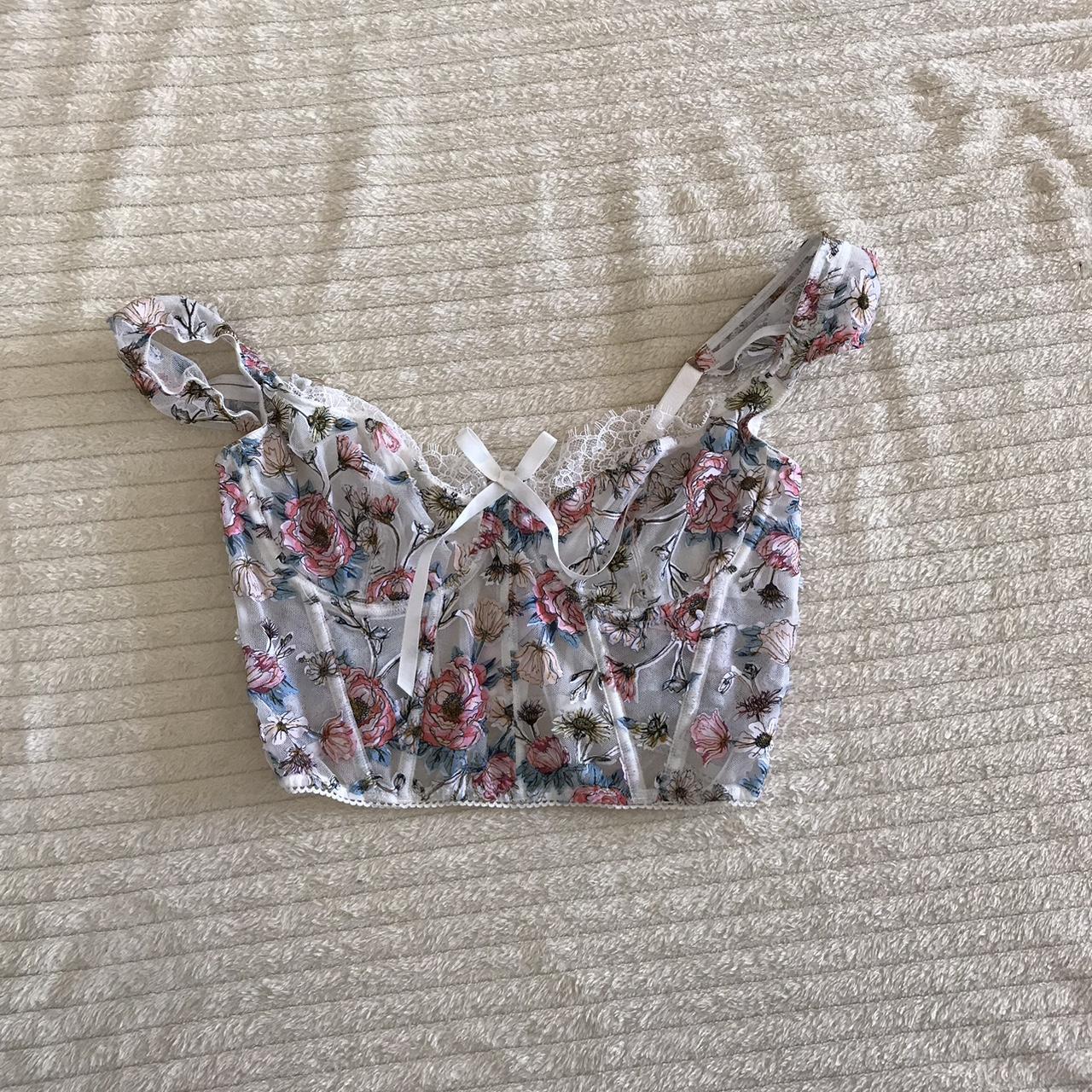 Victorias Secret Floral Corset Never Worn But No Depop