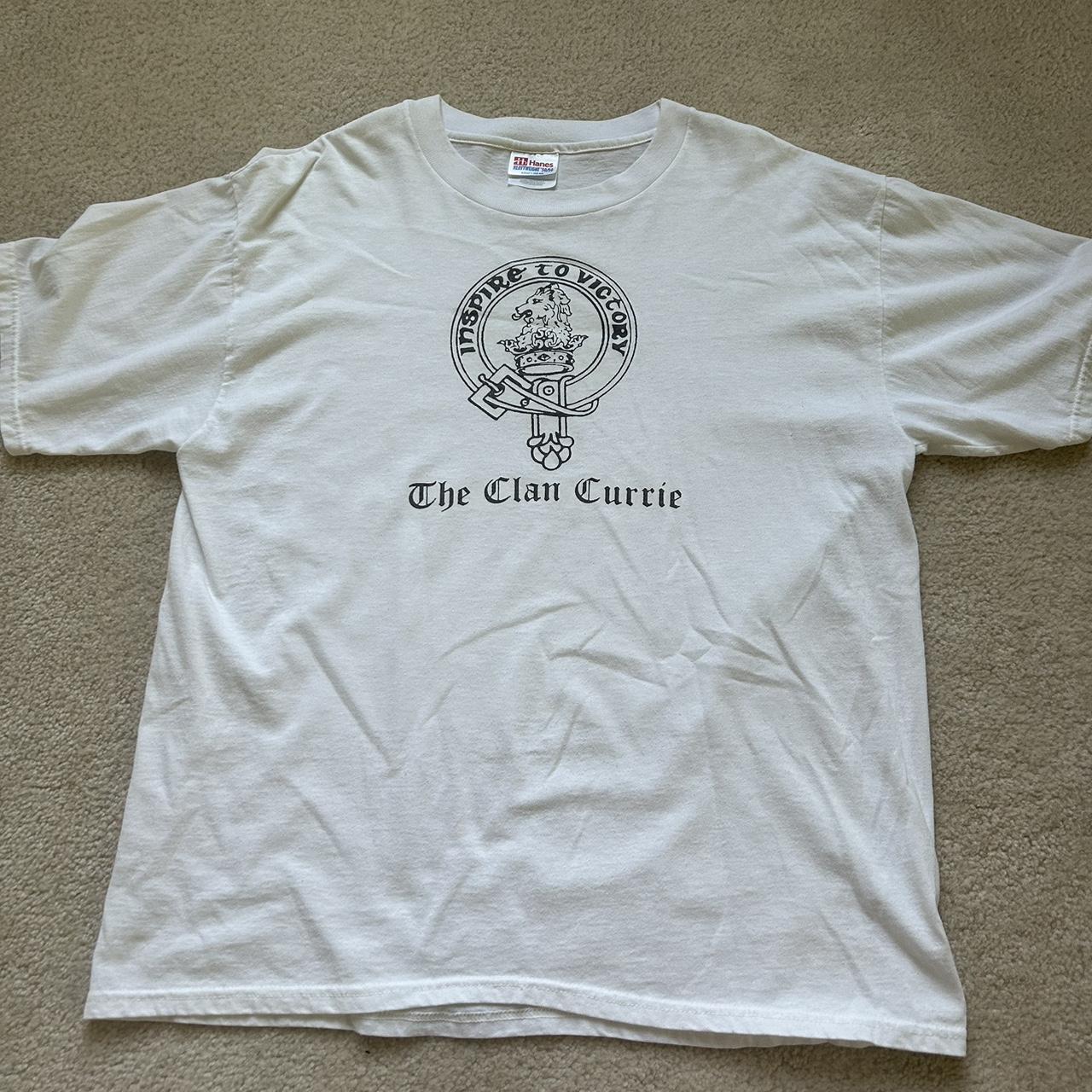 Hanes white and black Clan Currie tee #Scotland - Depop