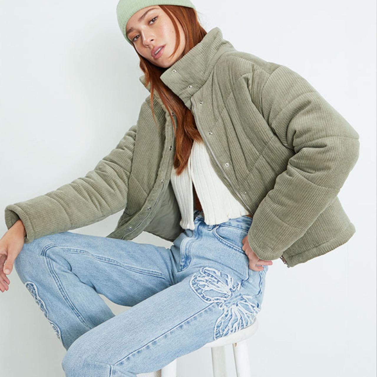 LA Hearts Corduroy Puffer Jacket Sage color. NWT -... - Depop