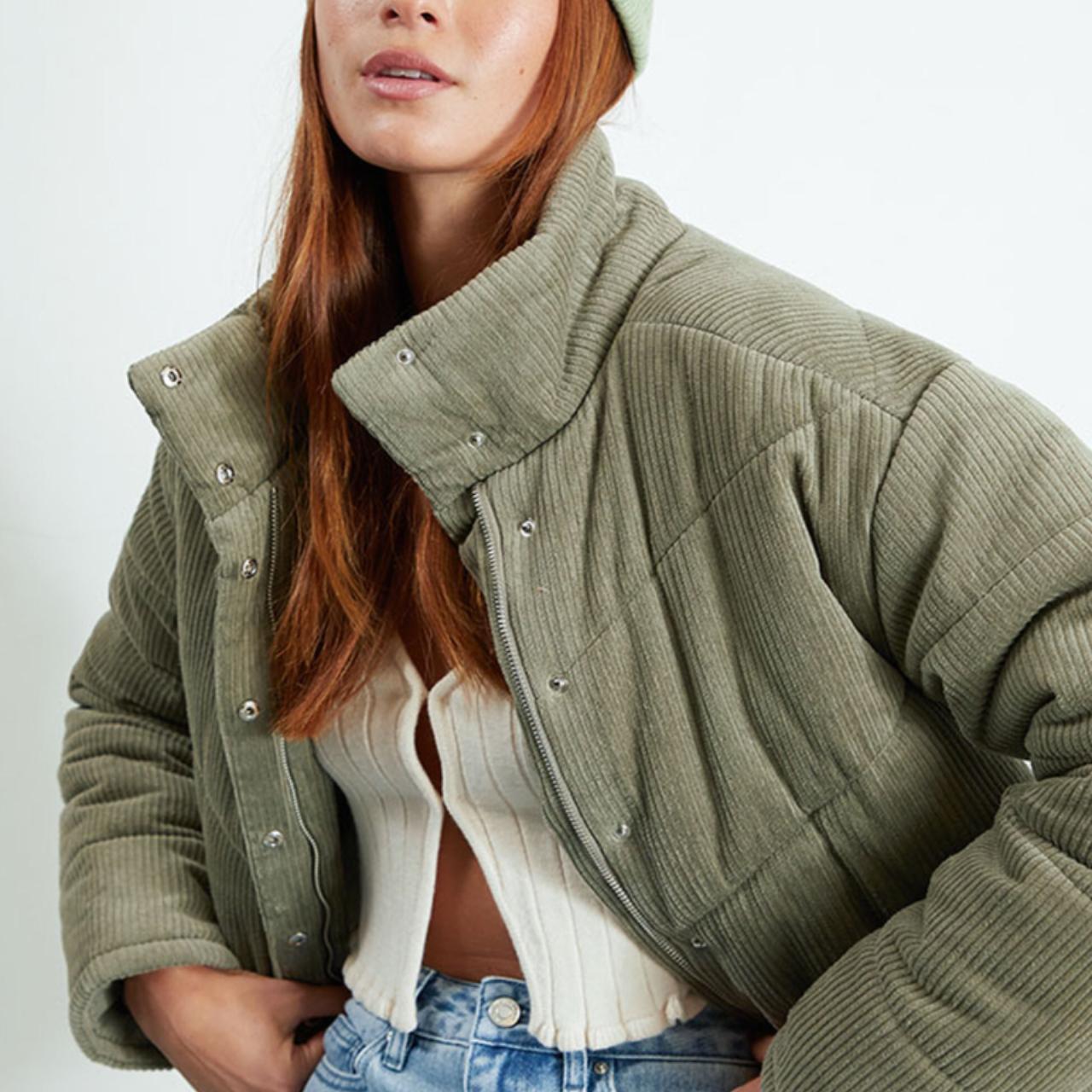 LA Hearts Corduroy Puffer Jacket Sage color. NWT -... - Depop