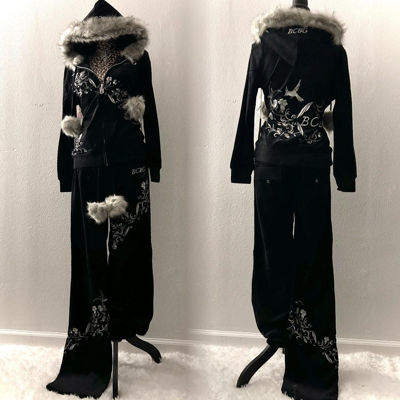 ⋆｡° ☠︎︎ bcbg fur trimmed tracksuit NWT ☠︎︎... - Depop