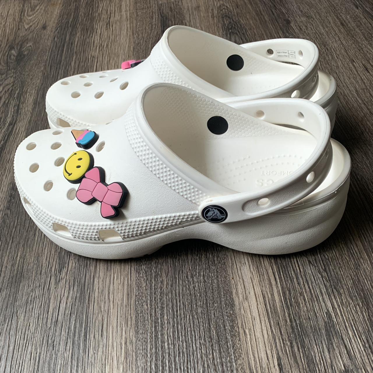🎀Platform crocs with charms include🎀🙂💄💗🍦 #crocs - Depop