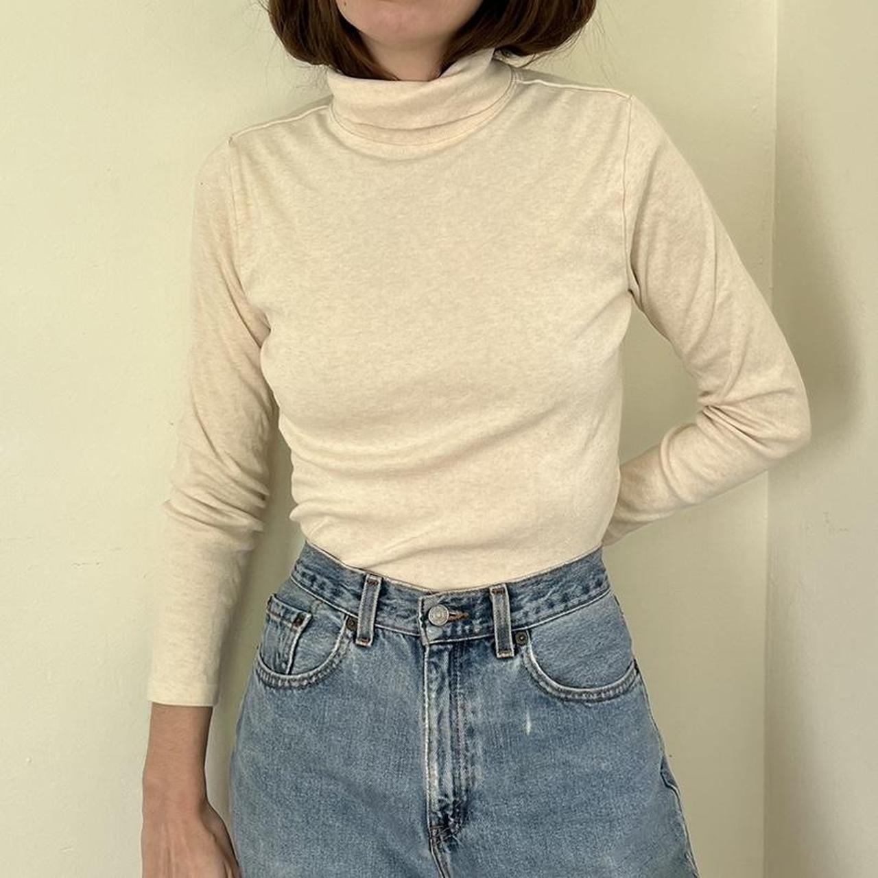 vintage l.l. bean turtleneck 100% cotton size s - Depop