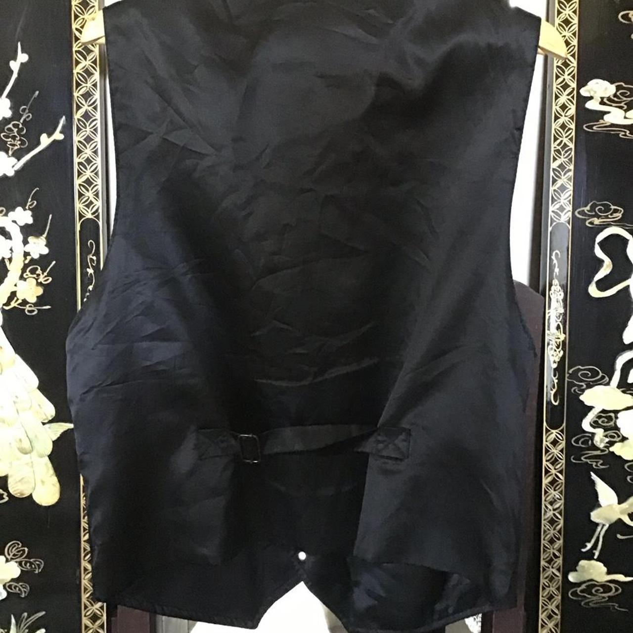 🖤 Mens vintage Leather vest, satin back -buckle... - Depop