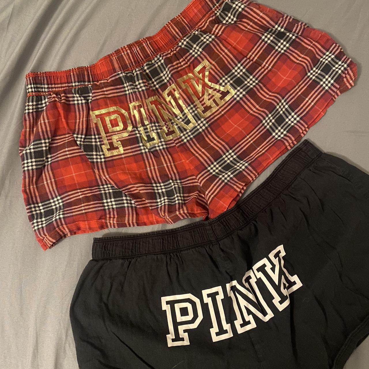 victorias secret/ pink boxer shorts set super comfy... - Depop