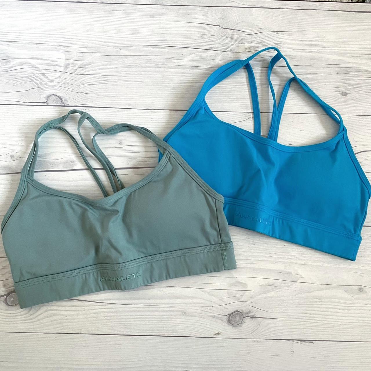 Alphalete Alphalux Tri Bra Colors: Ivy and Rapids... - Depop