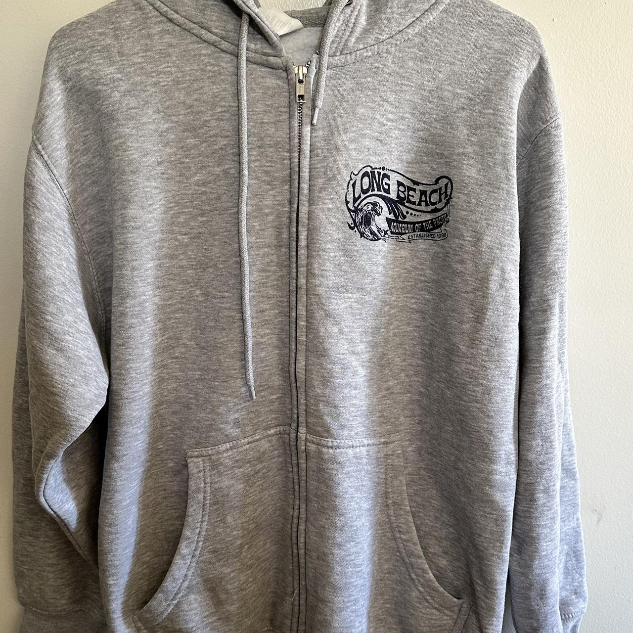 Long Beach aquarium of the pacific zip up jacket... - Depop
