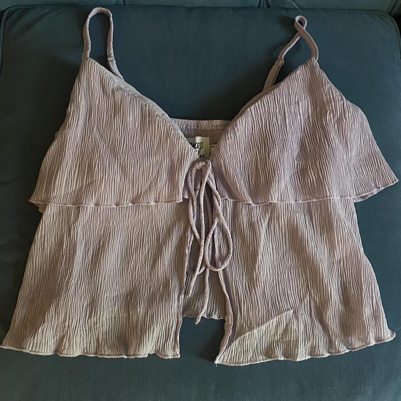 Princess Polly Tie Front Top light purple &... - Depop