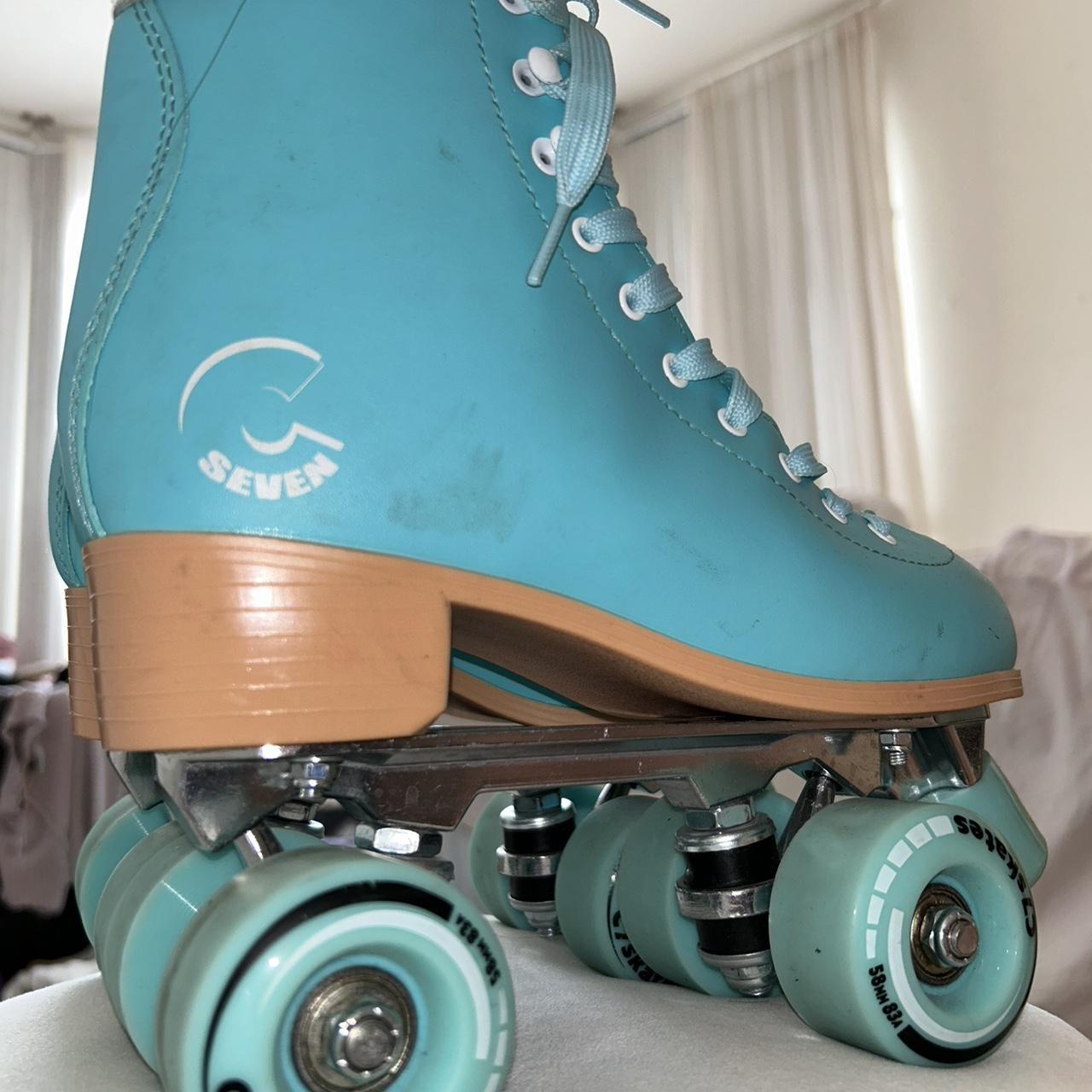 Blue Roller skates Size 7 Rarely used, great... - Depop